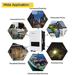 Growatt Solar Inverter 6000W, Off Grid Solar Inverter 48V DC to 120 AC, Split Phase Solar Inverter Built-in 80A MPPT, Hybrid Solar Inverter Charger with WIFI Module, Output Grid Solar Inverter Charger