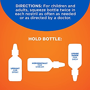 Amazon Basic Care Premium Saline Nasal Moisturizing Spray, Non-Medicated Relief for Dry, Irritated Nose, 3 fl oz (Pack of 1)