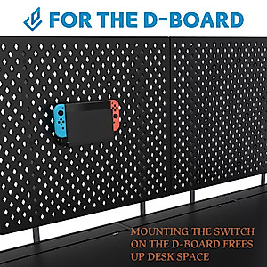 DEZCTOP D-Board Kit for Nintendo Switch Holder Accessories, Heavy Metal Support Black, Easy to Install, Quick-Mount for Bifrost Series Computer Desk Home Office Table Declutter Storage