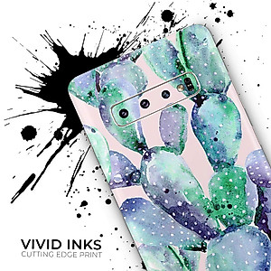 DesignSkinz Watercolor Cactus Succulent Bloom V8 Protective Vinyl Decal Wrap Skin Cover Compatible with The Samsung Galaxy S20 (Screen Trim & Back Glass Skin)