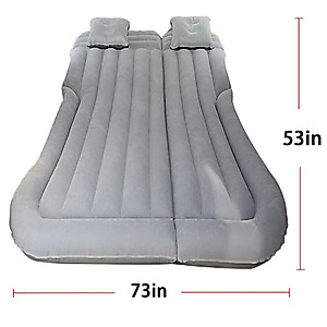 Yaesport SUV Air Mattress, Thickened Car Bed Inflatable Home Air Mattress Portable Camping Outdoor Mattress, Flocking Surface, Fast Inflation with DC Air Pump and Two Pillows