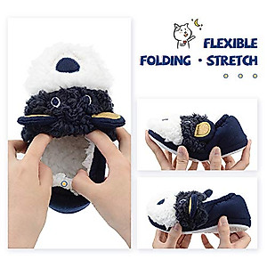 LA PLAGE Kids Boys Girls Cartoon Bear Slippers with Cozy Memory Foam Slip On Indoor Outdoor Little Kids House Slippers 1-2 US Black