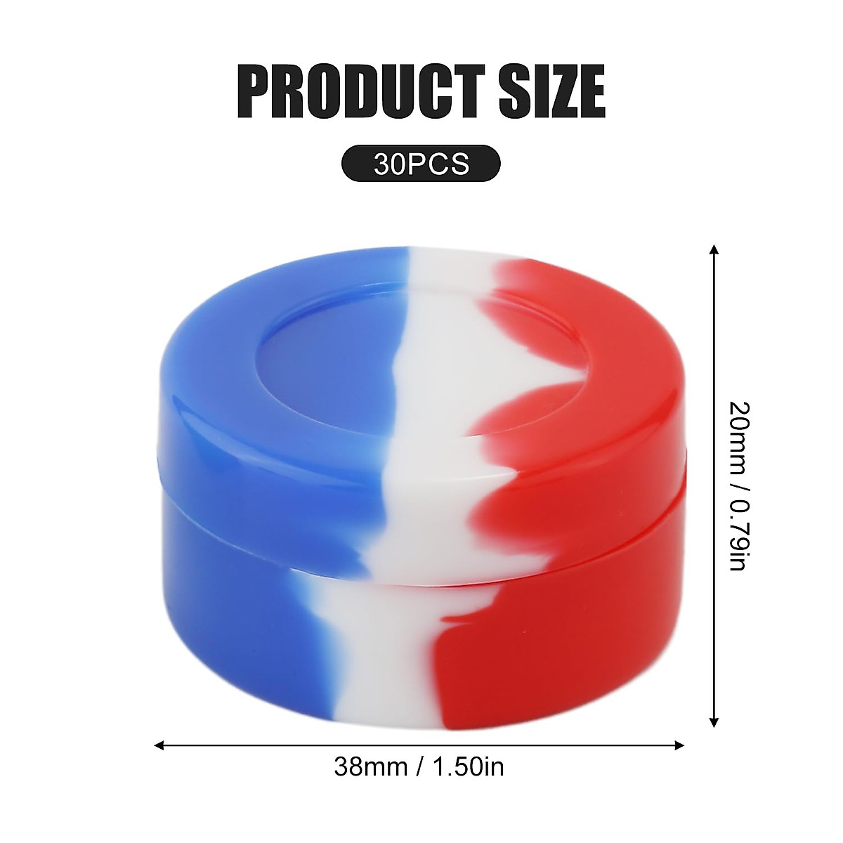 NQEUEPN 30pcs 7ML Silicone Containers Round Multicolored Small Storage Jars Multi Use Cosmetic Storage Containers for Melt Wax, Food, Cosmetics, Essential Oils, Mini Crafts