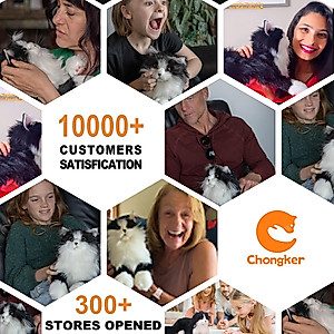 Chongker Stuffed Animals Handmade Realistic Cat Plush Toy Companion Pet for Elderly Adults Women Kids Cat Lover Surprise Gifts for Anniversary Birthday