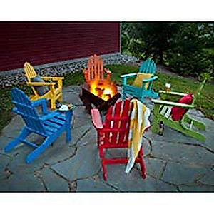 POLYWOOD AD5030SR Classic Folding Adirondack Chair, 38.5" H x31.25 W x 33.5" D, Sunset Red