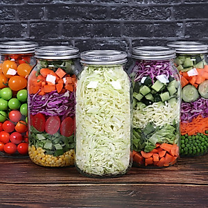 Mcupper 3 Pack Wide Mouth Mason Jars 64 oz, Half Gallon Mason Jars, Large Canning Jars with Lids and Bands for Canning & Storing, Labels & Brusher Included