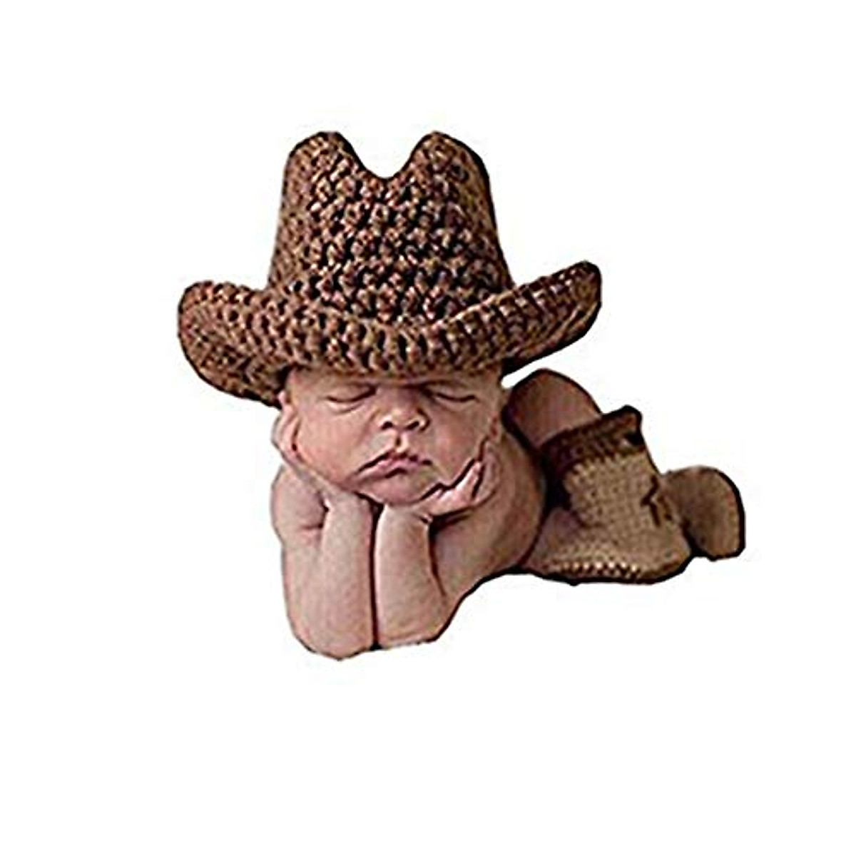 Pinbo® Baby Boys Photography Prop Crochet Knitted Cowboy Hat shoes