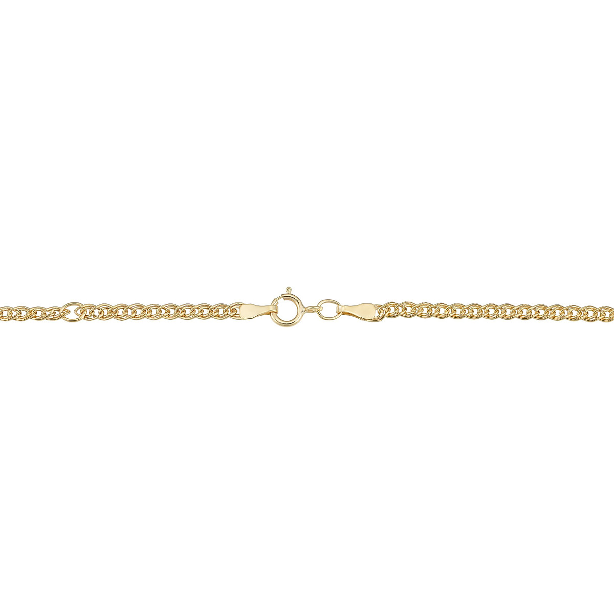 Kooljewelry 10k Yellow Gold 2.3 mm Link Chain Anklet (adjusts to 9 or 10 inch)