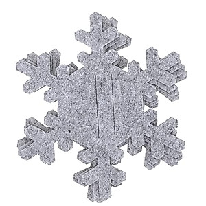 Zerodeko 8pcs Christmas Snowflake Cutlery Holder Christmas Tableware Holders Silverware Pocket Cutlery Organizers Felt Xmas Knife Fork Flatware Bags Christmas Party Dinner Table Supplies Gray