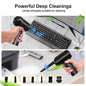 Compressed air Duster - Keyboard Cleaner 90000RPM no Canned Electric Air Blower for Office Rechargeable Cordless Home Cleaner for Computer no Canned (N-02)