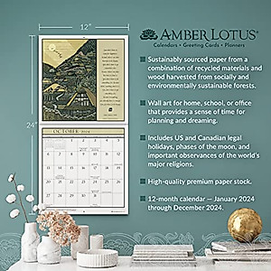 Now and Zen 2024 Wall Calendar: Contemporary Japanese Prints by Ray Morimura | 12" x 24" Open | Amber Lotus Publishing