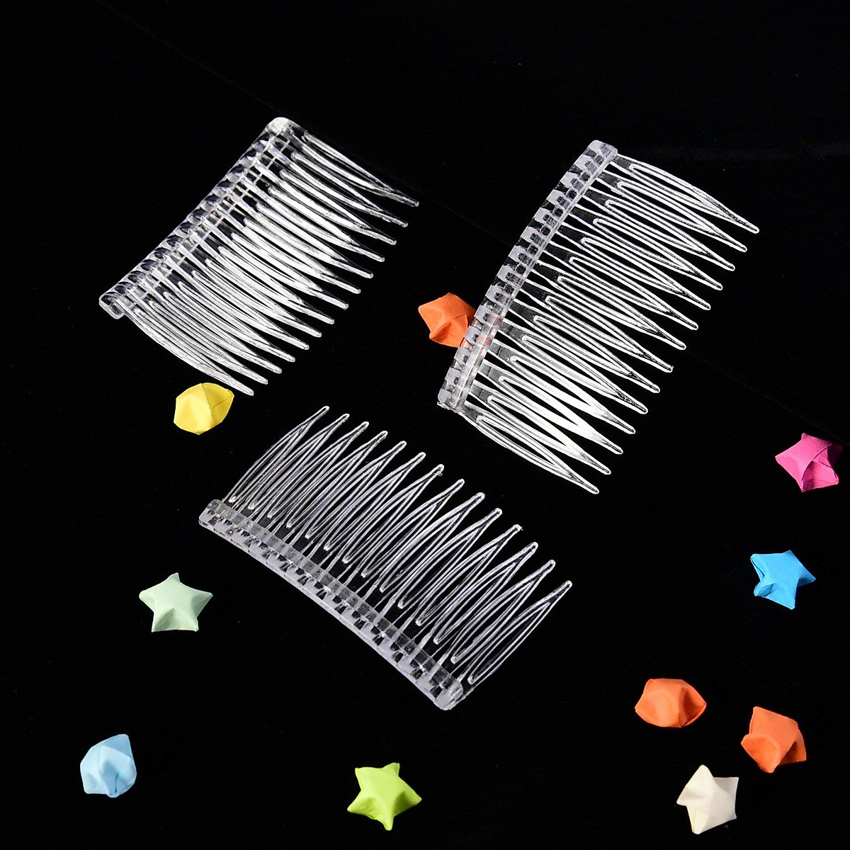 Pangda 10 Pieces Clear Hair Combs Women Hair Clip Combs 14 Teeth Plastic Bridal Wedding Veil Combs for Girl Fine Hair Styling Accessories