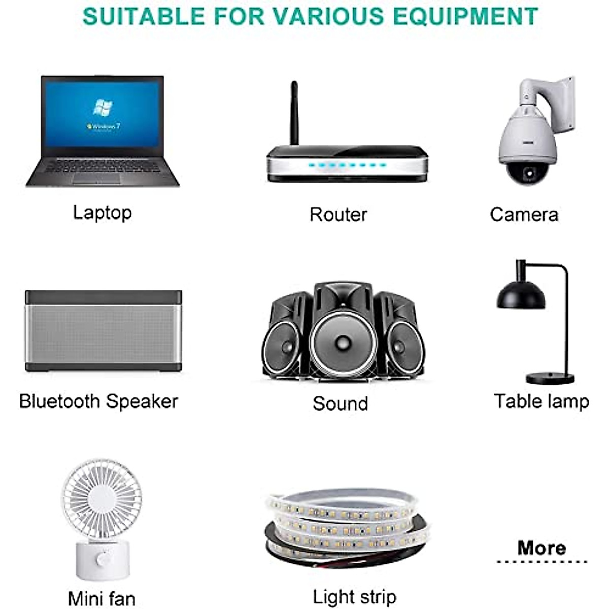 HKY 15V 60W Universal AC/DC Adapter Switching Power Supply with 10 Selectable Adapter Tips, AC to DC 15V 4A (15V 3.5A,15V 3A,15V 2A,15V 2.5A Compatible) Power Cord Cable Wall Plug Charger