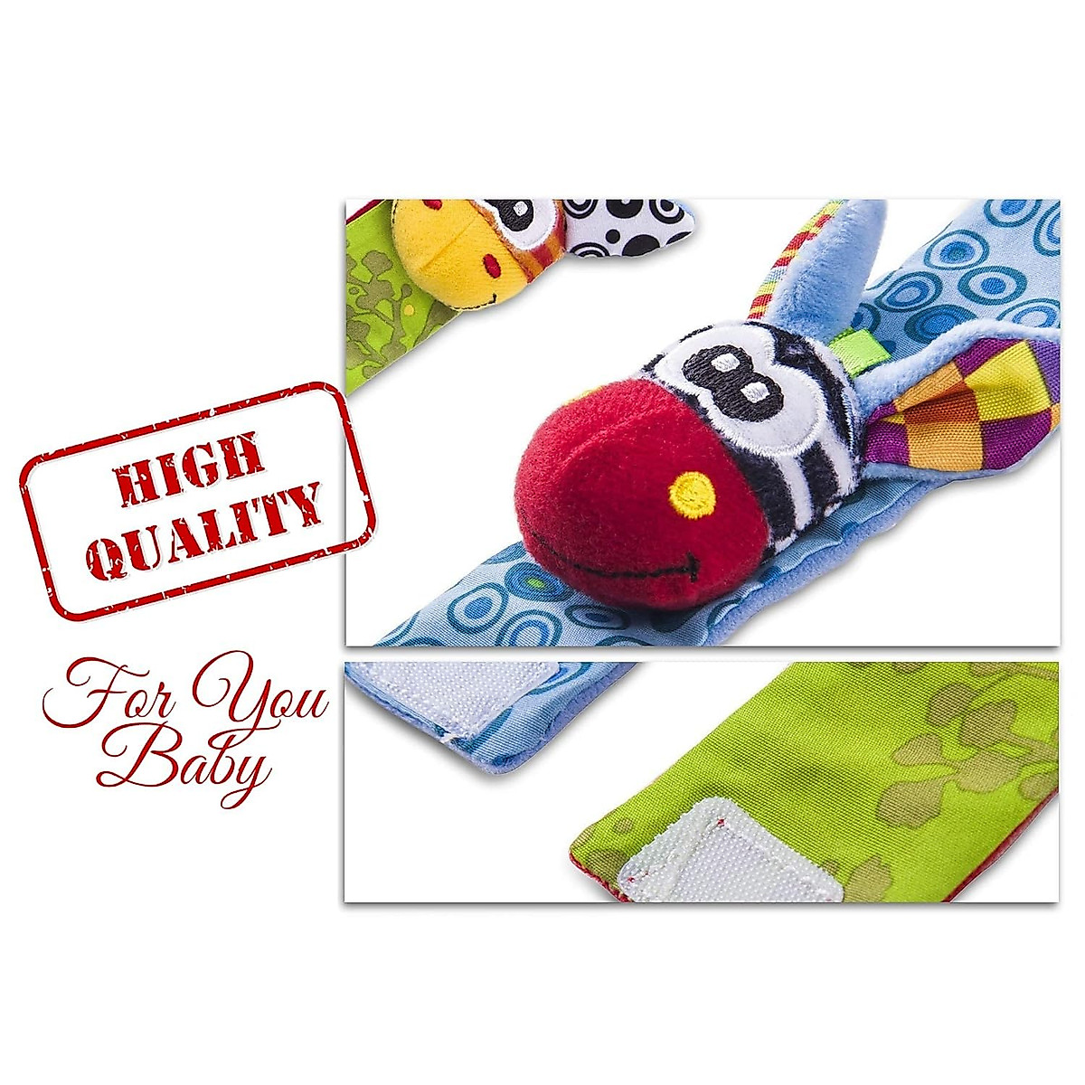 4pcs Sozzy Baby Infant Soft Toy Wrist Rattles Foots Finders Developmental