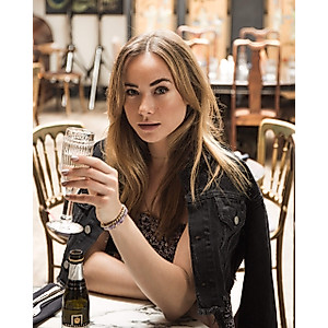 Believe London Co. 6mm Amethyst Beaded Bracelets - Natural Stone Elastic Crystal Bracelet for Women/Men - Long Distance Relationship Gifts - Stress Relief, Healing Crystals & Anxiety Relief