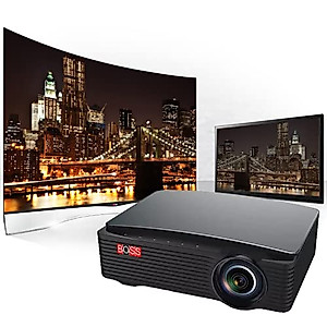 Boss S28A | 3840 x 2160p UHD Projector for Home/Office | Multimedia Projector with 7200 lumens | Projector for Home Cinema Electronic Focus Compatible with TV Stick, Set-Top Box, HDMI, USB, Laptop
