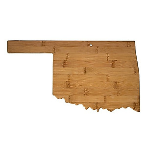 Totally Bamboo Oklahoma State Shaped Cutting Board, Natural Bamboo