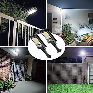 Engrepo Outdoor Solar Lights, 1000LM Solar Powered Motion Sensor Lights, Security Waterproof Solar Flood Lights for Yard, Fence, Garden, Patio, Front Door, Shed, Deck, Gutter. 4 Pack
