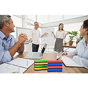 8 Pack Magnetic Dry Eraser - Wellerly Whiteboard Erasers Chalkboard Cleaners Eraser Dry Erase Wipe for Classroom Home Office School Teacher (Blue+Yellow+Red+Green, 4.2inch x 2.2inch x 0.8inch)