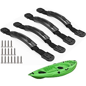 HDCBMCDDM-US Kayak Handles, 4 Pack Double Hole with Hardware, Nylon 1.0inch Strap, 11.4in Length, for Ocean Kayak Lifetime Pelican Perception Canoe