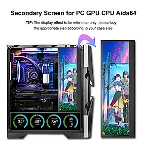 wisecoco 14'' 4K UHD IPS 3840x1100 Stretched Bar Touch Screen Display Monitor for Laptop Computer PC Speed Temperature Windows Aida64 CPU GPU HDMI Secondary Monitor for Music Media Timeline Editing