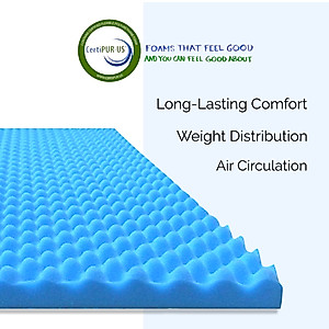 Airflow Foam Mattress Topper, Egg Crate Foam Pad, Hospital Mattress Pad and Bed Topper for Support, Pressure Relief and Weight Distribution, Hospital Size Mattress, 2x33x72 Made in USA by Foam Global
