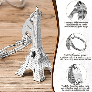 Fumete 80 Pieces Eiffel Tower Keyring Retro French Souvenirs Keychain for Christmas Gifts (Silver)