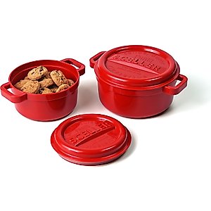 carrotez Snack Containers with lids Condiment Containers Easy to Clean Leak Proof BPA Free 2 Pack - Red