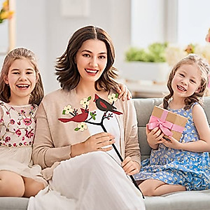 Tuitessine Cardinal Decor Spring Red Cardinals Yard Sign Stake Metal Bird Decorative Garden Stakes, Lawn Outdoor Decorations for Front Backyard, Spring Birthday Gift for Mom Women Friends Family