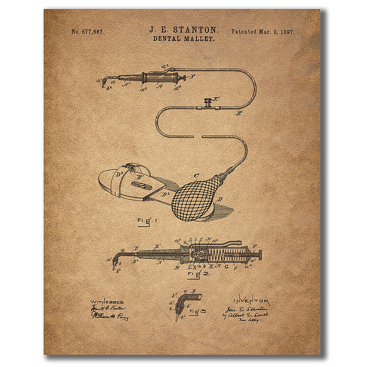 Dentist Patent Wall Art Prints - Set of 6 Vintage Replica Photos