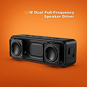 Raymate Bluetooth Speakers, 20W IPX7 Waterproof Speaker Wireless Bluetooth-V5.0, HiFi Stereo Sound, 1000mins Playtime, Portable Speaker for Home, Outdoor, Party