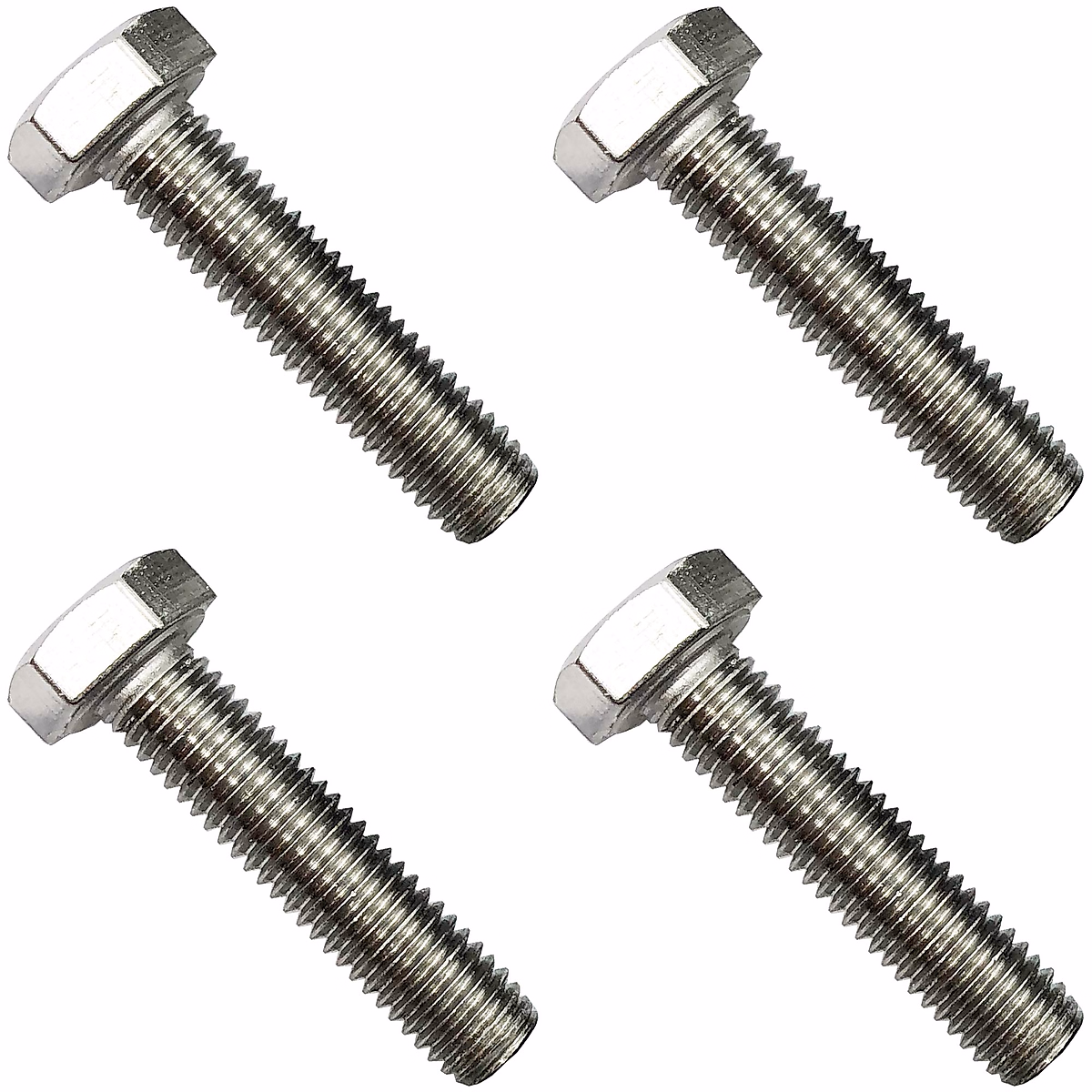 1/4" x 2.5" - 20. 304-STAINLESS Steel - HEX Head Bolt - 304 Grade. General Purpose - Hurricane Bolt (10)