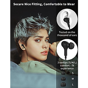 Wired Earbuds with Microphone, TITACUTE 3.5mm Wired Earphone Magnetic in-Ear Headphone Jack Stereo Audio for iPhone 6 iPad Samsung A14 A13 A03s S10e S10 Motorola One 5G Ace Moto G Stylus Power Android