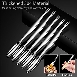 2Pcs Crab Lobster Crackers and Tools, Upgraded 4 In 1 Stainless Steel Crab Claw Opener and Leg Picks Tools, Heavy Duty Seafood Tool Set Crab Scissors for Crab Lobster Shells