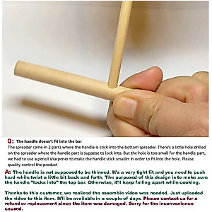 Assembly Required-HipGirl Wooden Crepe Spreader,Pancake Crepe Tools,煎饼Spatula Sticks for Griddle,Dosa Making&Crepe Making Accessories for Flat Tortilla Shells,Roti,Galettes-Round Food Pastry Tool