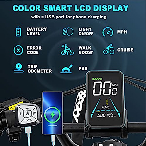 FREESky Step-Thru Electric Bike for Adults 750W High-Speed Motor 48V 15AH Samsung Cell Battery, 20" Fat Tires Ebike 28MPH 35-80Miles Electric Commuter/City Cruiser Bike for Women,