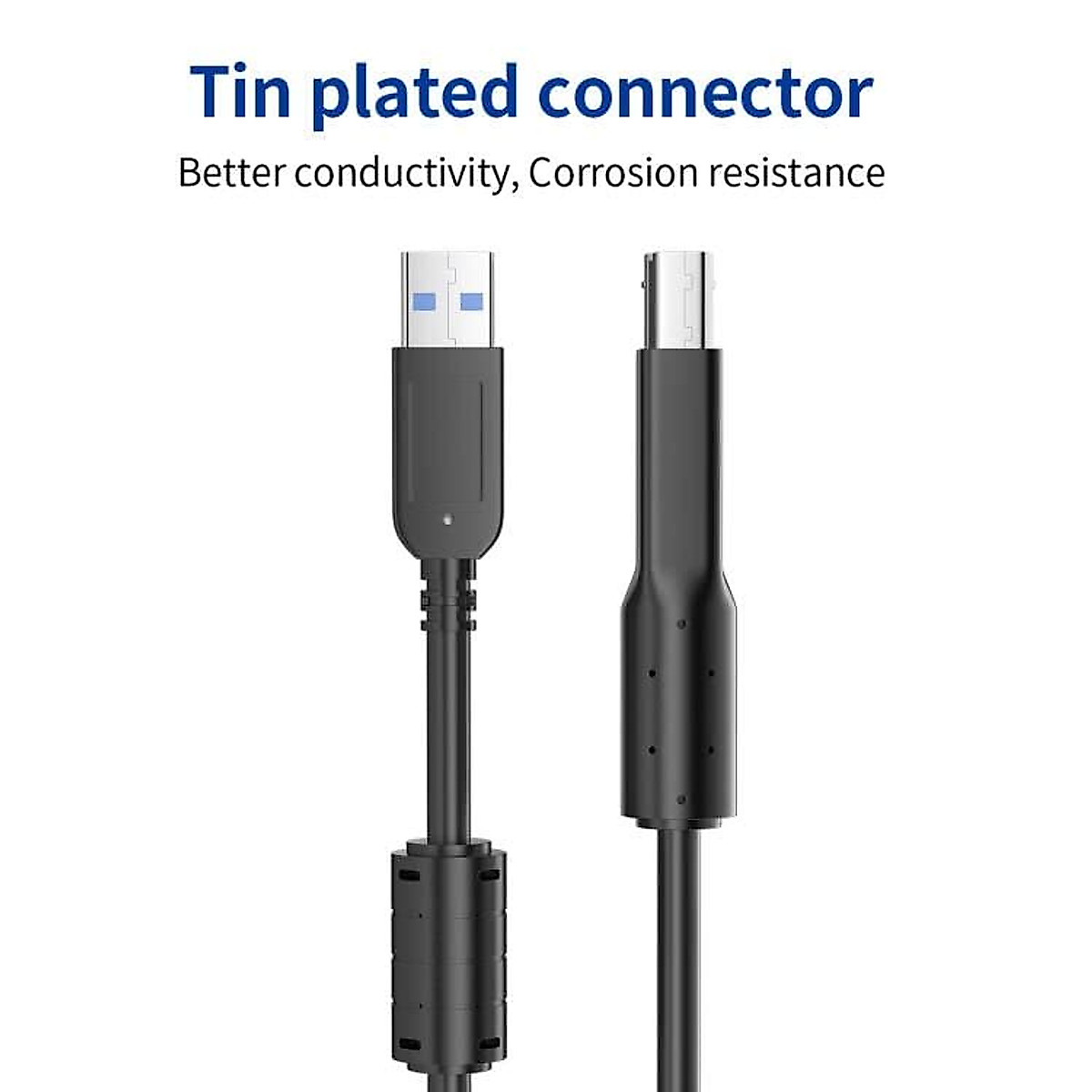 MITATTOK USB A to USB B 3.0 Cable (5FT), USB 3.0 Type A to B Male Cable Compatible with Monitor, Docking Station, Printer, External Hard Drivers, Scanner, USB Hub and More-Black