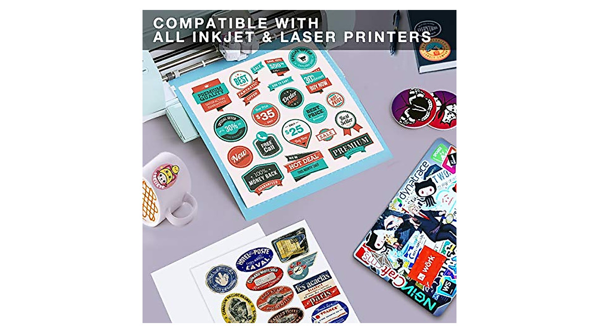 JANDJPACKAGING Printable Vinyl - 30 Pack for Inkjet Printers