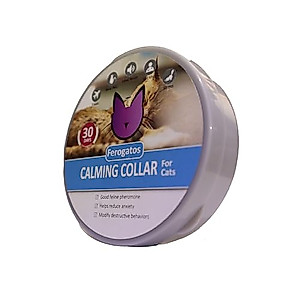 Adjustable Collar with Powerfull pheromones for Cats, relieves Anxiety, Brings Calm and Reduces Stress in Your pet for 30 Days, 1 Unit FEROGATOS