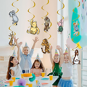 16Pcs Classic Winnie Baby Shower Decorations Swirls Hanging Decorations for Classic Winnie Baby Shower and Birthday Party Supplies