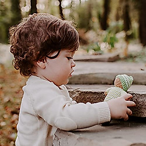 Pebble | Handmade Pixie Rattle - Fern- Green | Crochet | Fair Trade | Pretend | Imaginative Play | Montessori | Machine Washable