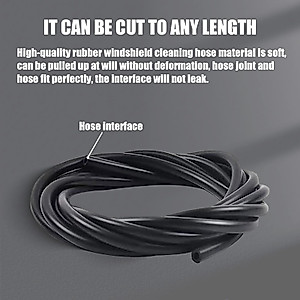 Sosolong 4pcs Front Windshield Washer Nozzles Including Adapters and Hoses, Front Windshield Washer Nozzle kit,Windshield Washer Nozzles Wiper Spray Fit for Most Cars