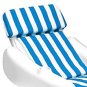 SunChaser Swimming Pool Padded Floating Luxury Lounge Chair, Blue (4 Pack)