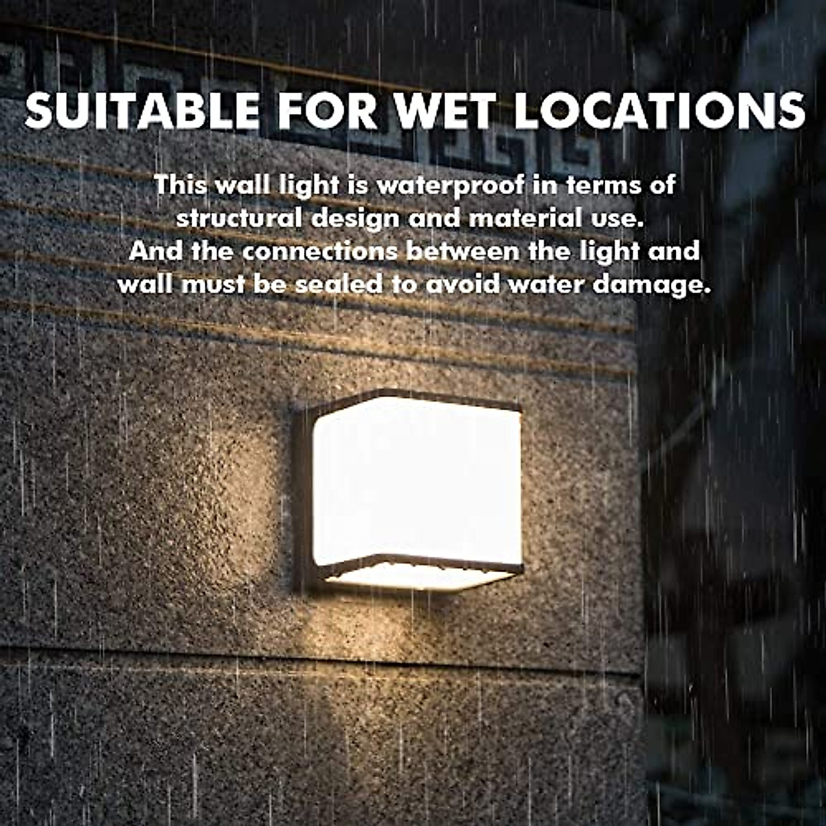 LUTEC 2 Packs TELIN LED Sconces Wall Lighting Indoor Outdoor Wall Light 14.5W Warm White 3000K 1000Lumen with Opal PC Diffuser for Porch, Garage, Garden, Entryway