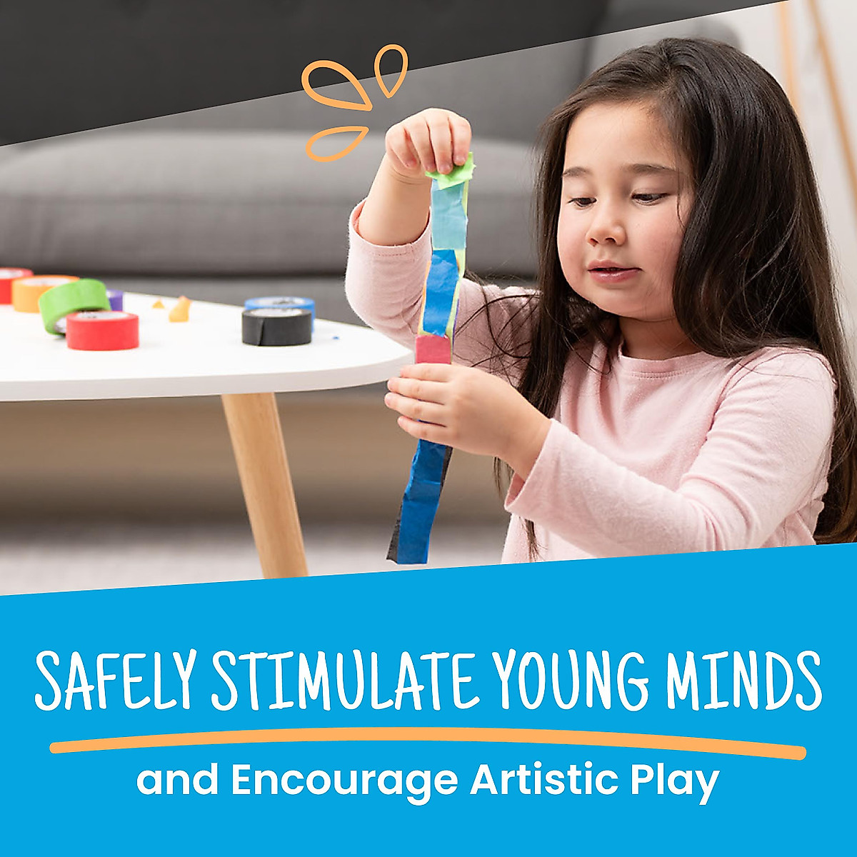 Craftzilla Colored Masking Tape – 6 Roll Multi Pack – 180 Feet x 1 Inch of Colorful Craft Tape – Vibrant Rainbow Colored Painters Tape – Great for Arts & Crafts, Labeling and Color-Coding