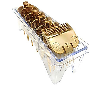 Professional Hair Clipper Guards Guides Gold Color Coded Cutting Guides #3170-400- 1/8” to 1 fits for most of W Clippers (Gold)