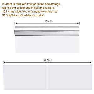 Zonon 31.5 Inch x 100 Ft Cellophane Wrap Roll Cellophane Bag Cellophane Basket Wrap with 10 Rolls Colorful Curling Ribbon Metallic Curling Balloon Ribbon for Flowers Baskets Handicraft Crafts (Clear)