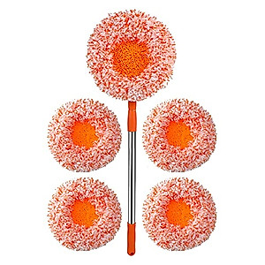 Mops for Floor Cleaning, Cleaning Mop Extendable Adjustable, Wall Cleaning Mop with Long Handle 360 ° Rotating Wall Cleaning Mop Adjustable Dry and Wet Dust Mop Cleaner for Floor Window Wall