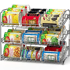 SimpleHouseware Stackable Can Rack Organizer, Chrome