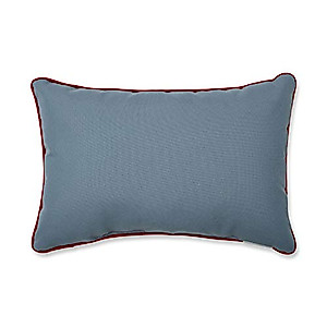 Pillow Perfect Christmas Embroidered Lumbar Decorative Pillow, 11.5" x 18.5", Blue